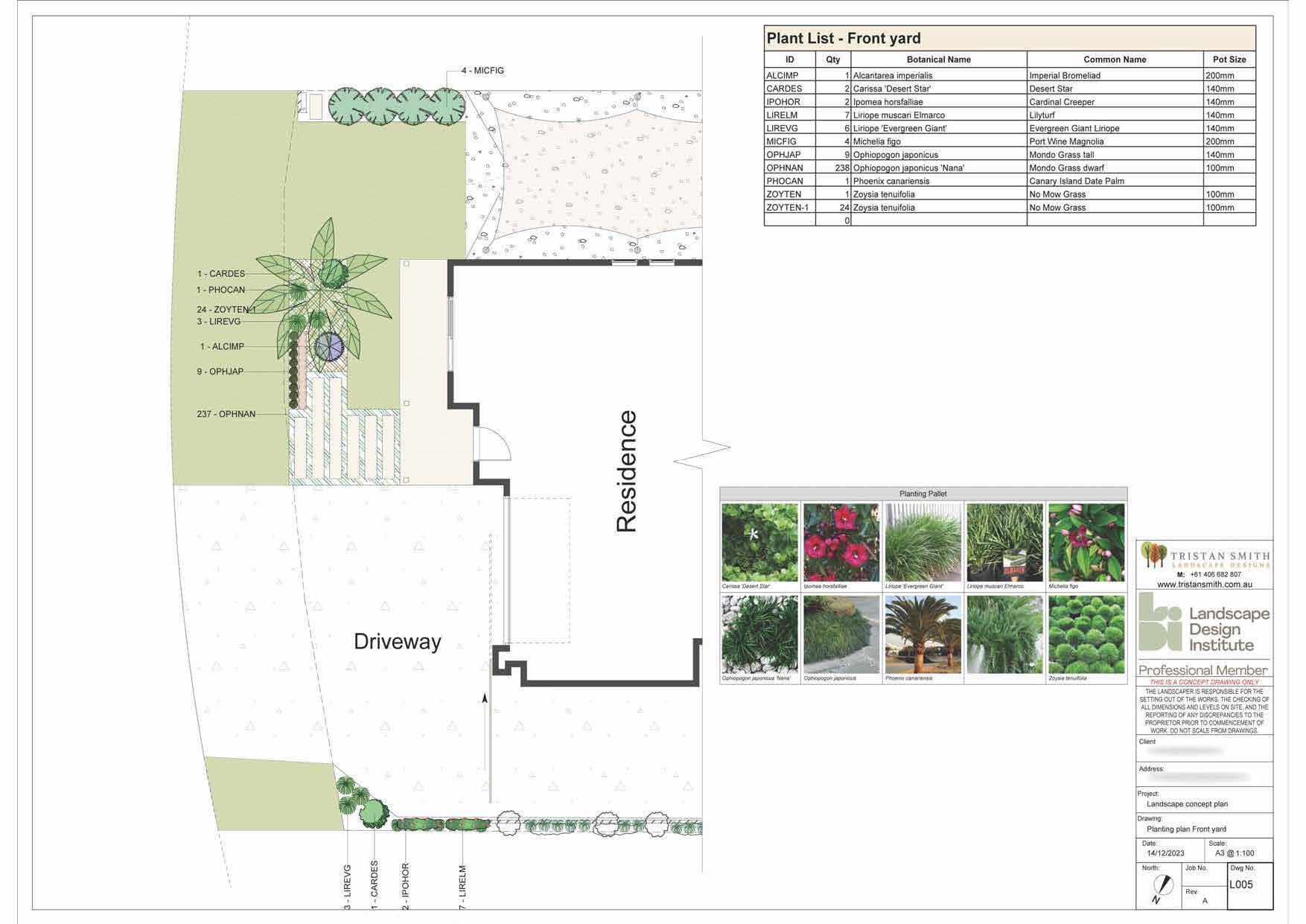 Landscape Plan Examples | Tristan Smith Landscape Designs